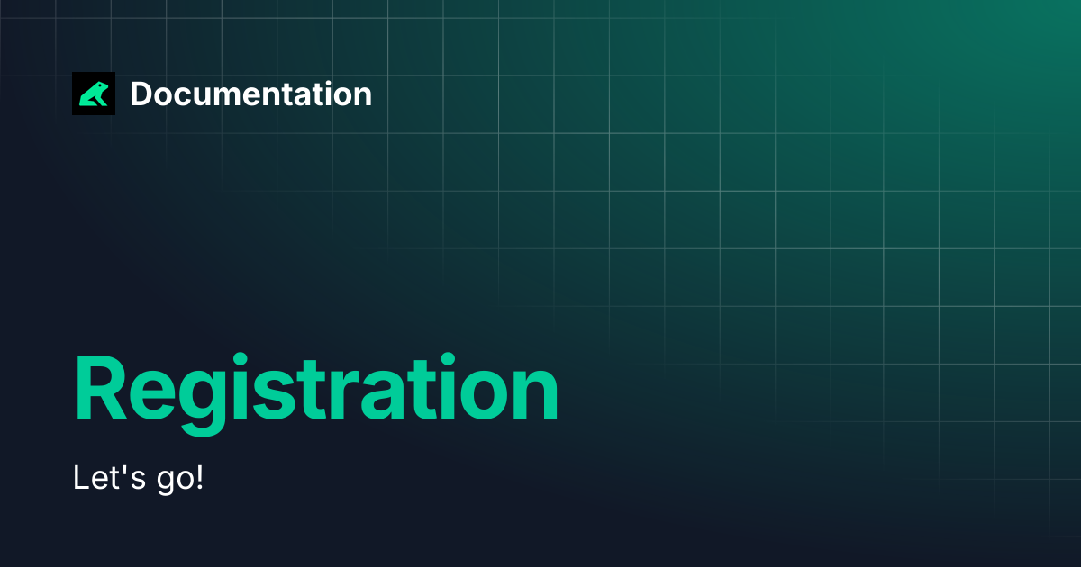 Registration | Documentation